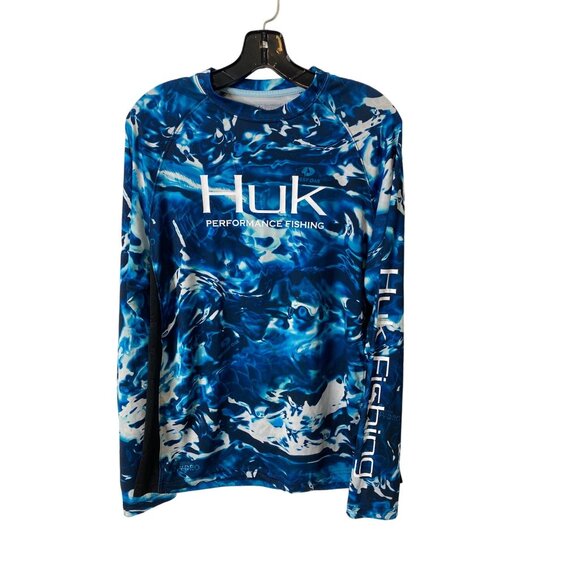 Huk | Shirts | Huk Mens Blue Mossy Oak Elements Hydro Long Sleeve ...